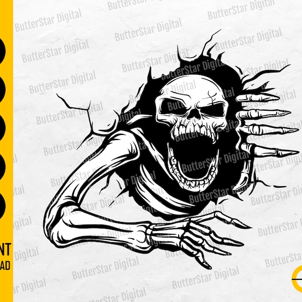 Skeleton Coming Out of Wall Svg - Etsy