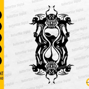 Demon Hour Glass SVG | Sand Hourglass SVG | Gothic Shirt Tattoo Wall ...