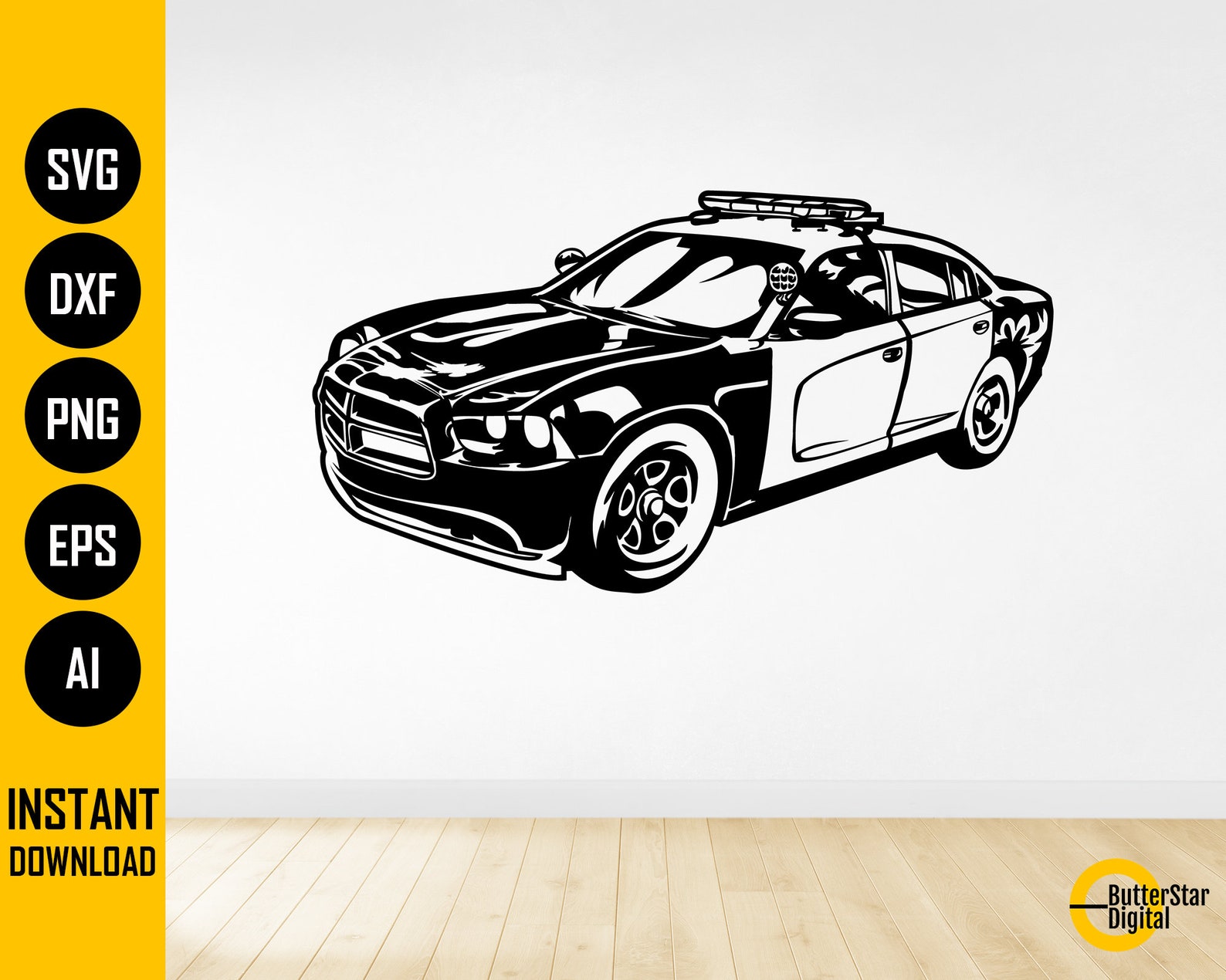 Police Car SVG | Police SVG | Cop SVG | Policeman Decal Drawing ...