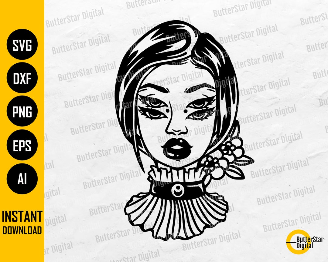 Girl With 4 Eyes SVG | Dizzy SVG | Goth Woman SVG | Pretty Beautiful ...