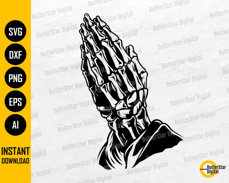 Skeleton Hands Praying Svg Pray Svg Gothic Bones Shirt Etsy
