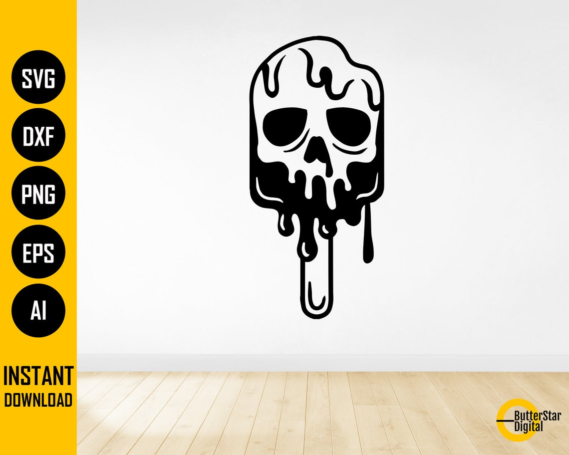 Dripping Popsicle Skull SVG Summer Ice Cream Decal T-shirt - Etsy