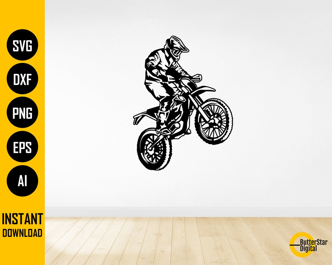 Dirt Bike Jump SVG Motorcycle SVG Offroad Extreme Race | Etsy