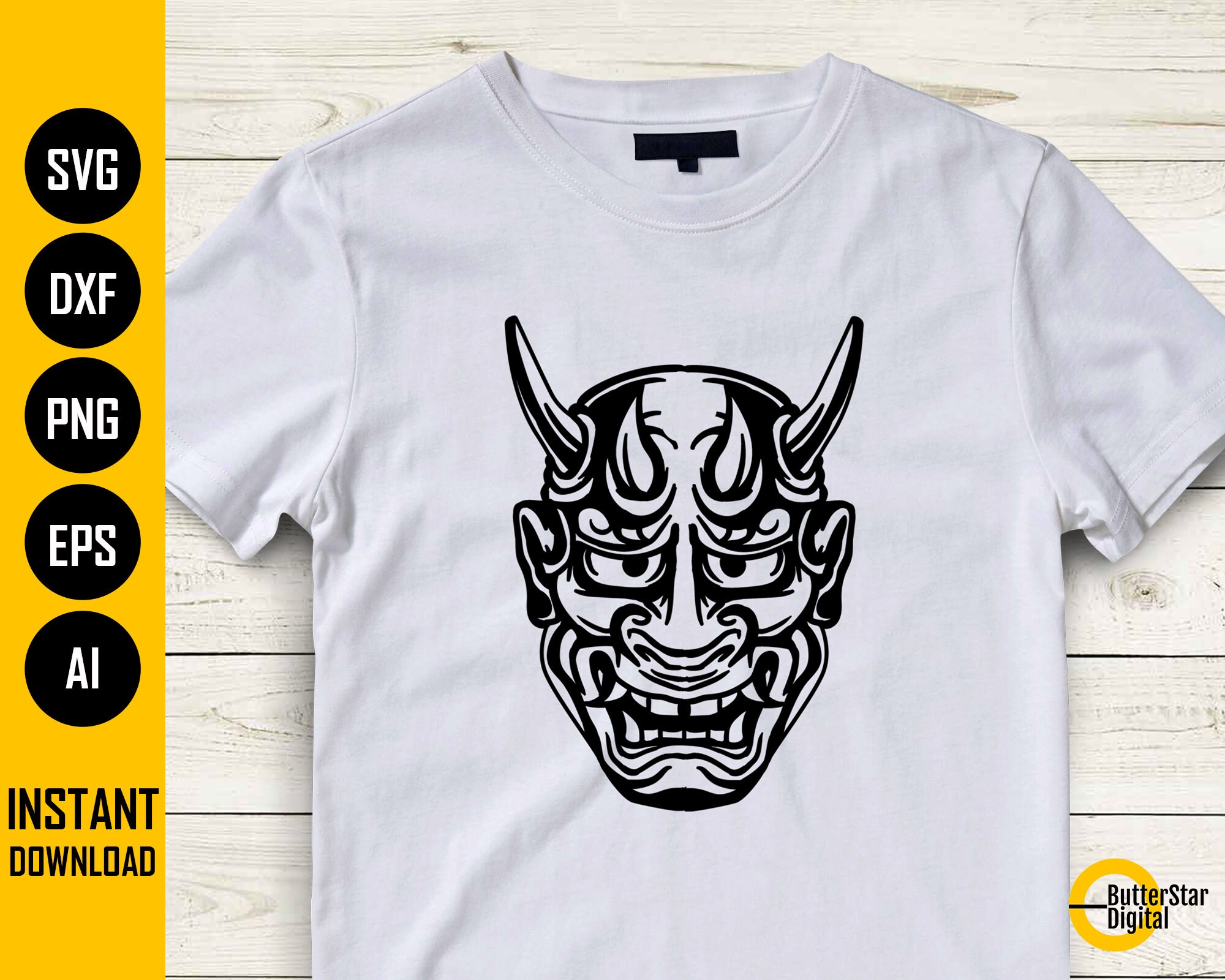 Hannya SVG Oni Mask SVG Demon SVG Japanese T-shirt Vinyl - Etsy