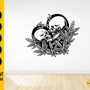 Skeleton Weed Lovers SVG Stoner Skulls Couple SVG Cannabis Love SVG ...