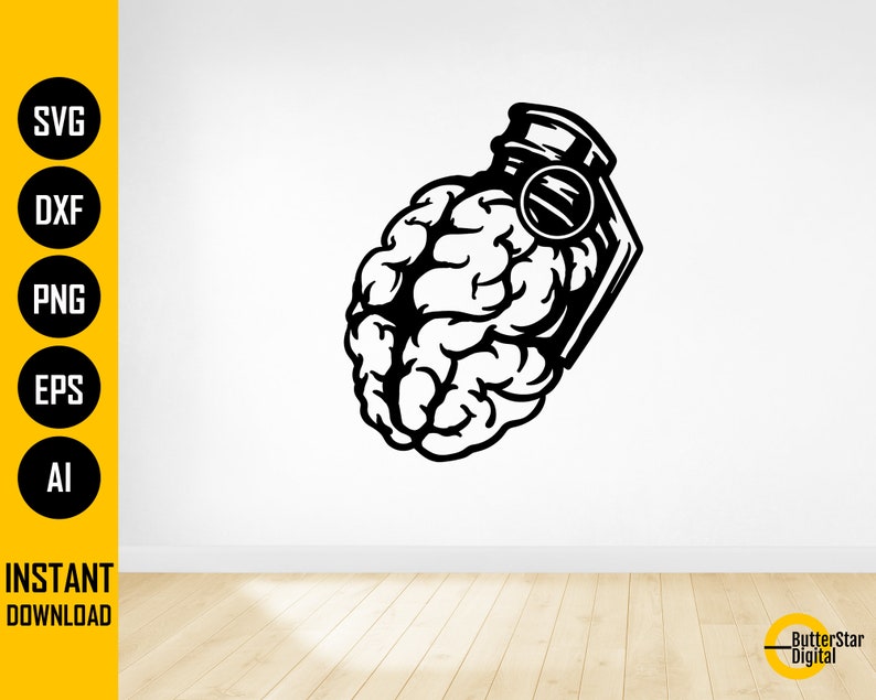 Brain Grenade SVG Weapon SVG Military T-shirt Decal Tattoo - Etsy