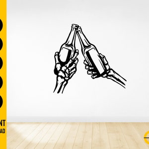 Skeleton Cheers SVG | Toast SVG | Salud SVG | Beer T-shirt Decal ...