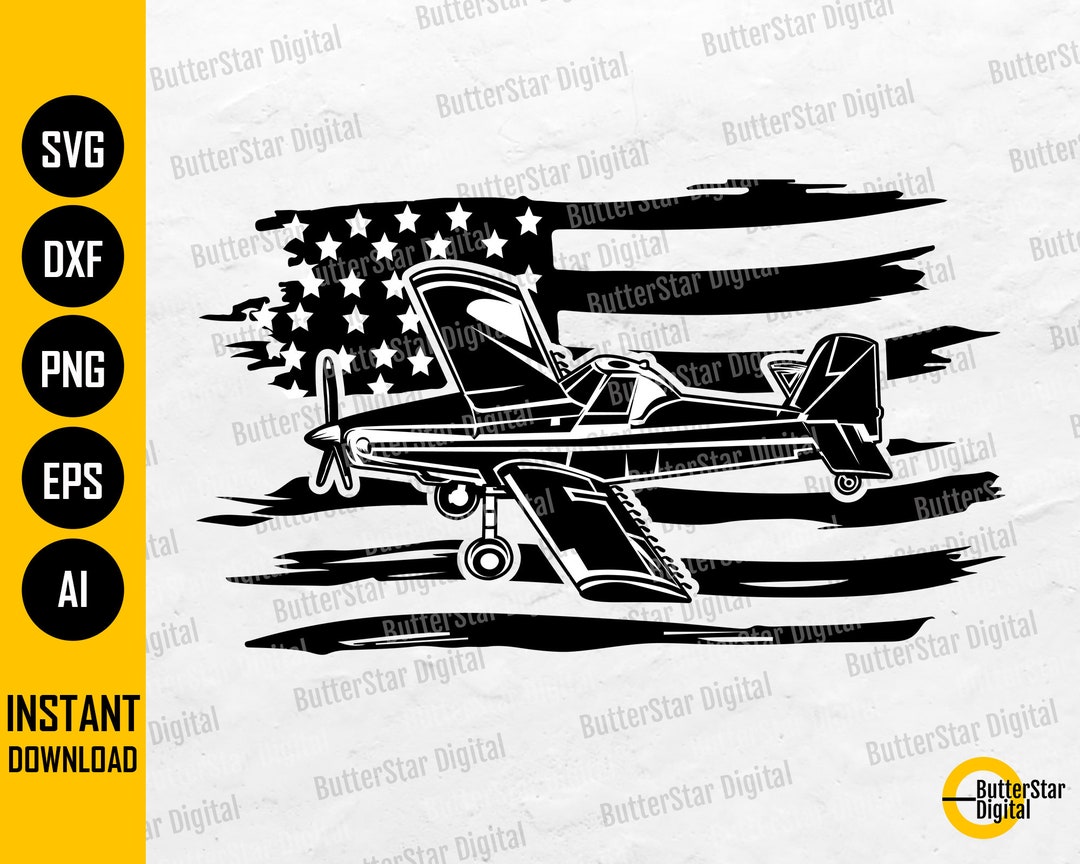 US Crop Duster SVG | USA Single Prop Airplane Svg | Farm Decal Shirt ...