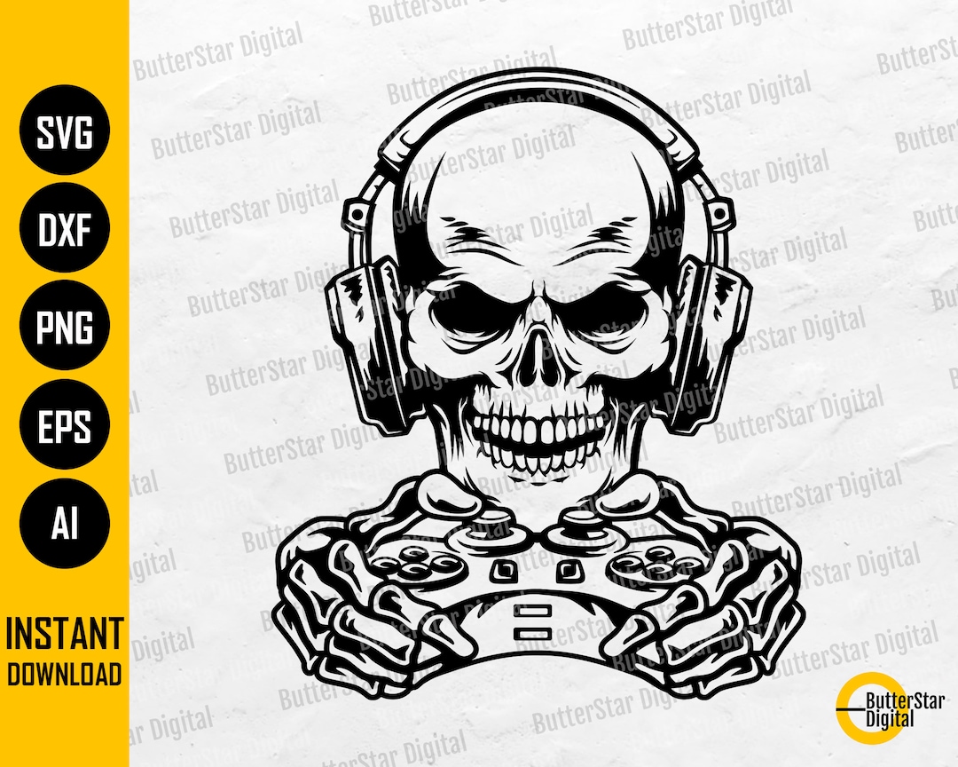 Video Game Skull SVG | Controller SVG | Cool Gamer T-shirt Decals ...