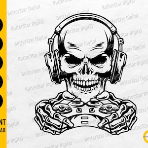 Video Game Skull SVG | Controller SVG | Cool Gamer T-shirt Decals ...