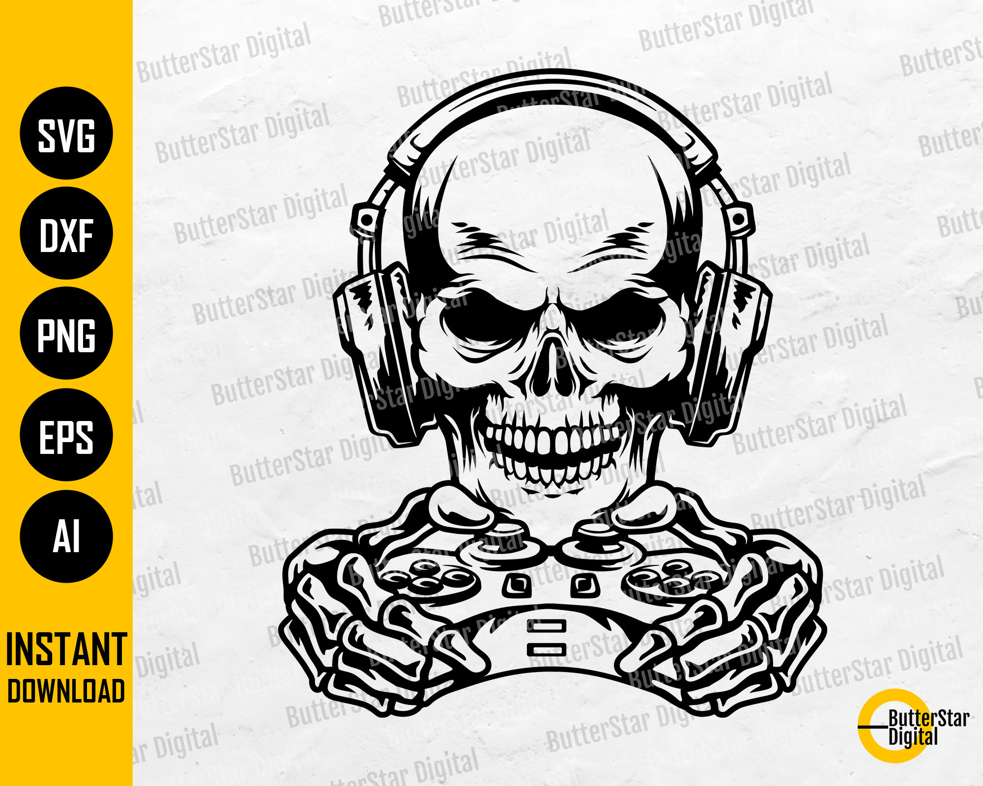 Video Game Skull SVG | Controller SVG | Cool Gamer T-shirt Decals ...