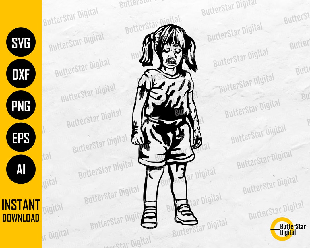 Zombie Girl SVG Cute Funny Family Horror Sticker Decal T-shirt Graphics ...