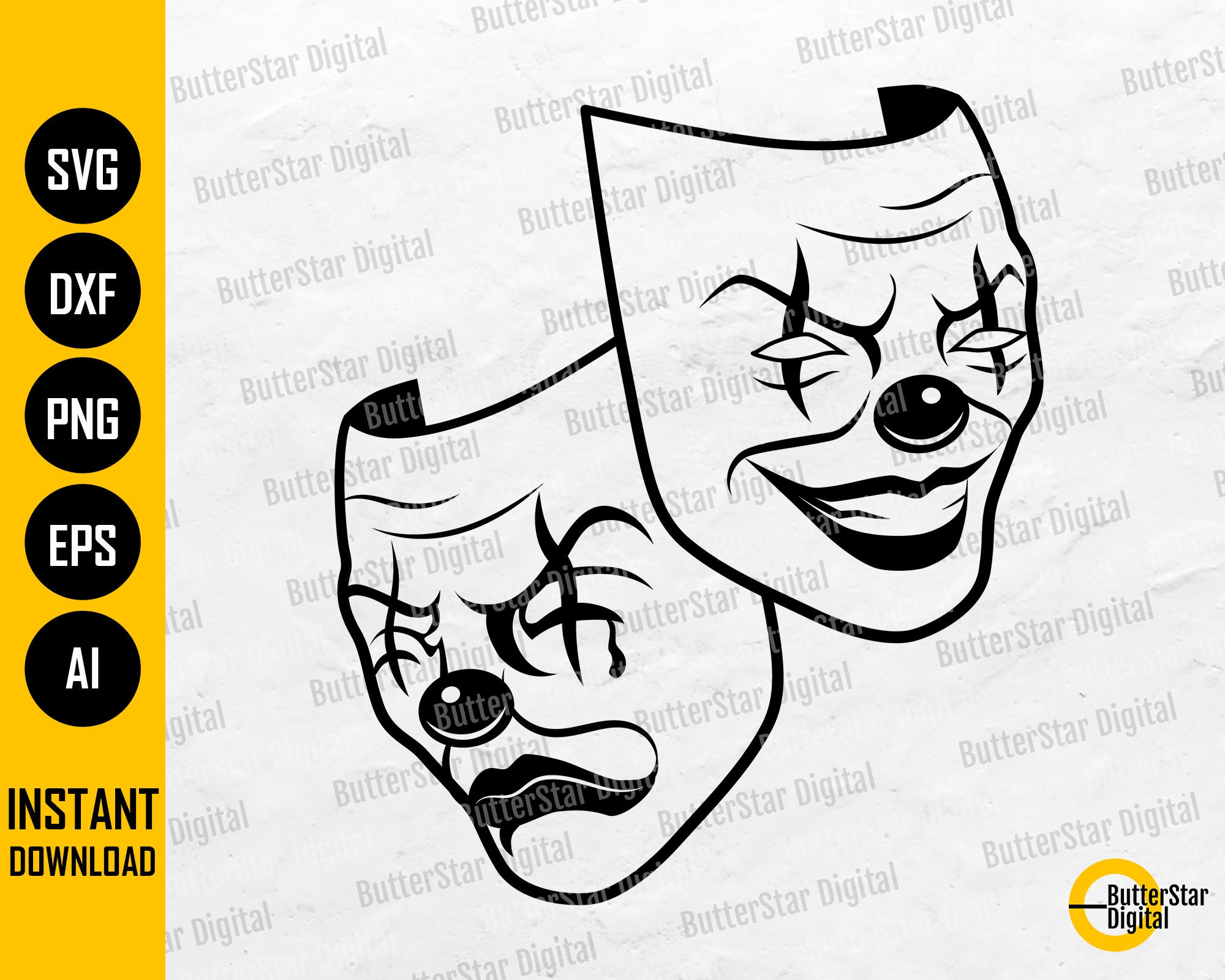 Happy And Sad Masks Skull