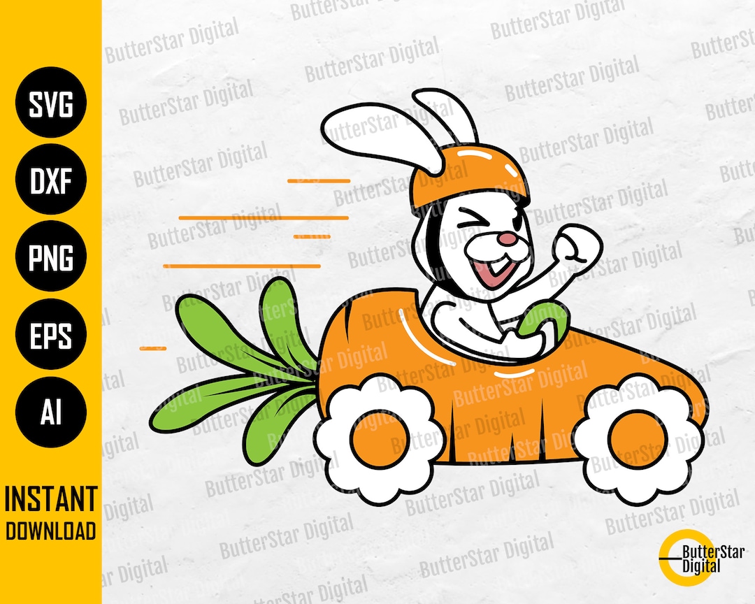 Carrot Car SVG | Rabbit SVG | Cute Funny Spring Shirt Sticker Gift ...