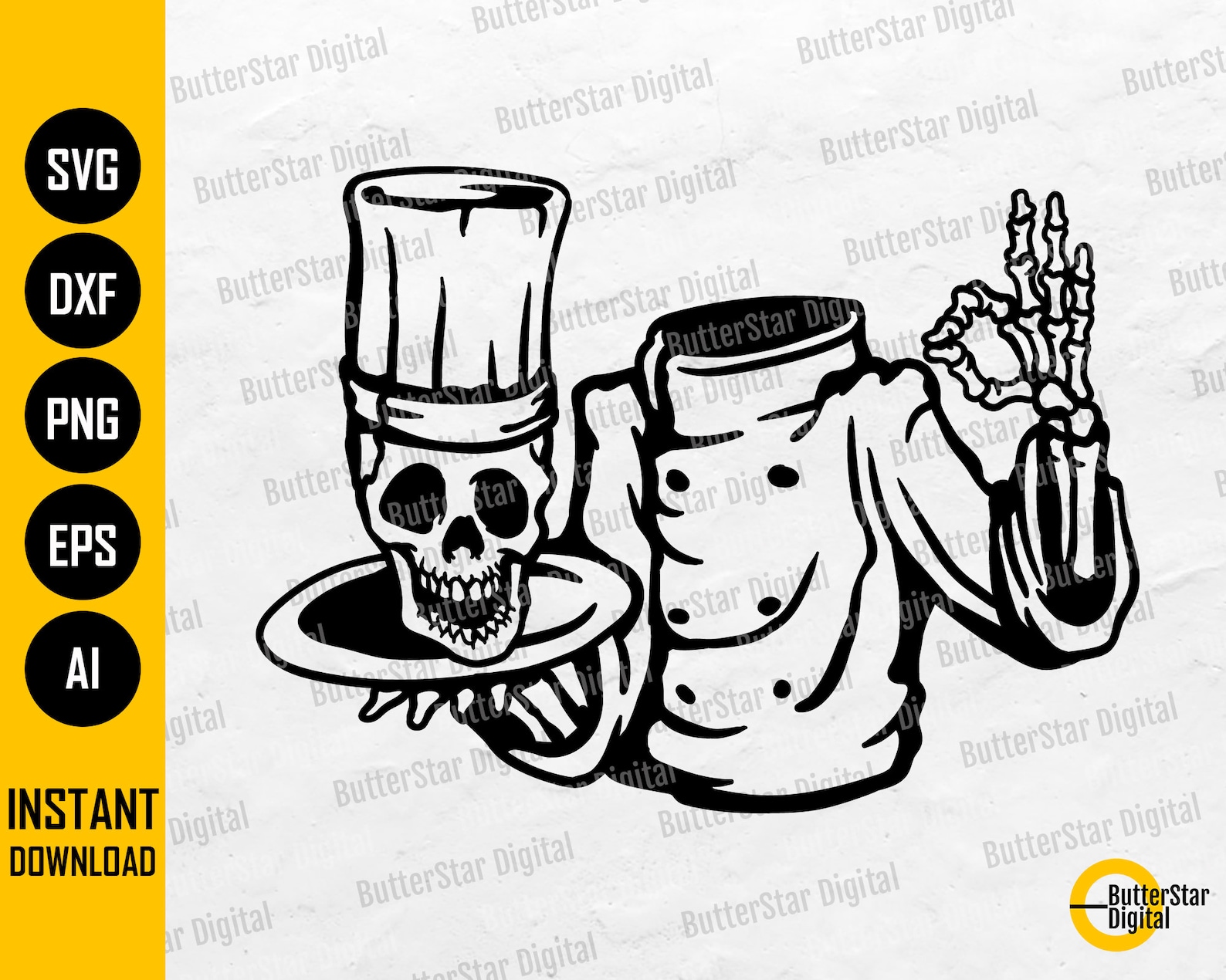 Headless Skeleton Chef SVG Funny Cook SVG Skull Served on - Etsy