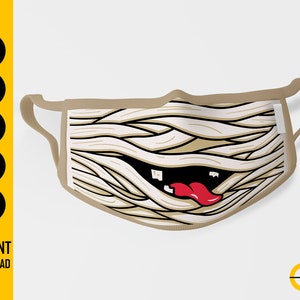 Mummy Face Mask SVG | Halloween Facemask | Monster Mouth Cover | Cricut ...