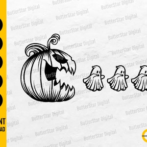 Pumpkin Chasing Ghosts SVG | Halloween Home Decoration Sublimation ...