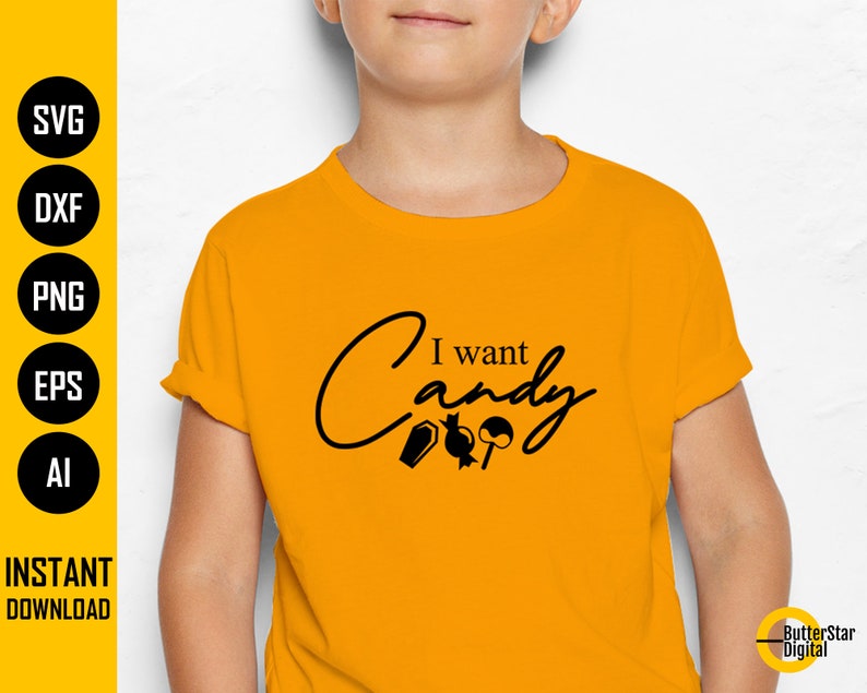 I Want Candy SVG Trick or Treat Happy Halloween Kids - Etsy