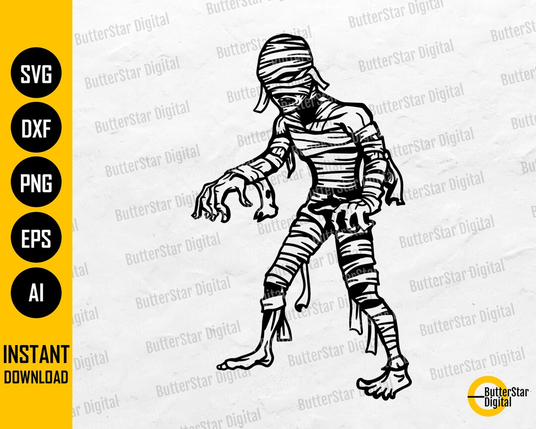 Mummy SVG | Horror Monster SVG | Halloween Decal Vinyl Stencil Graphics ...