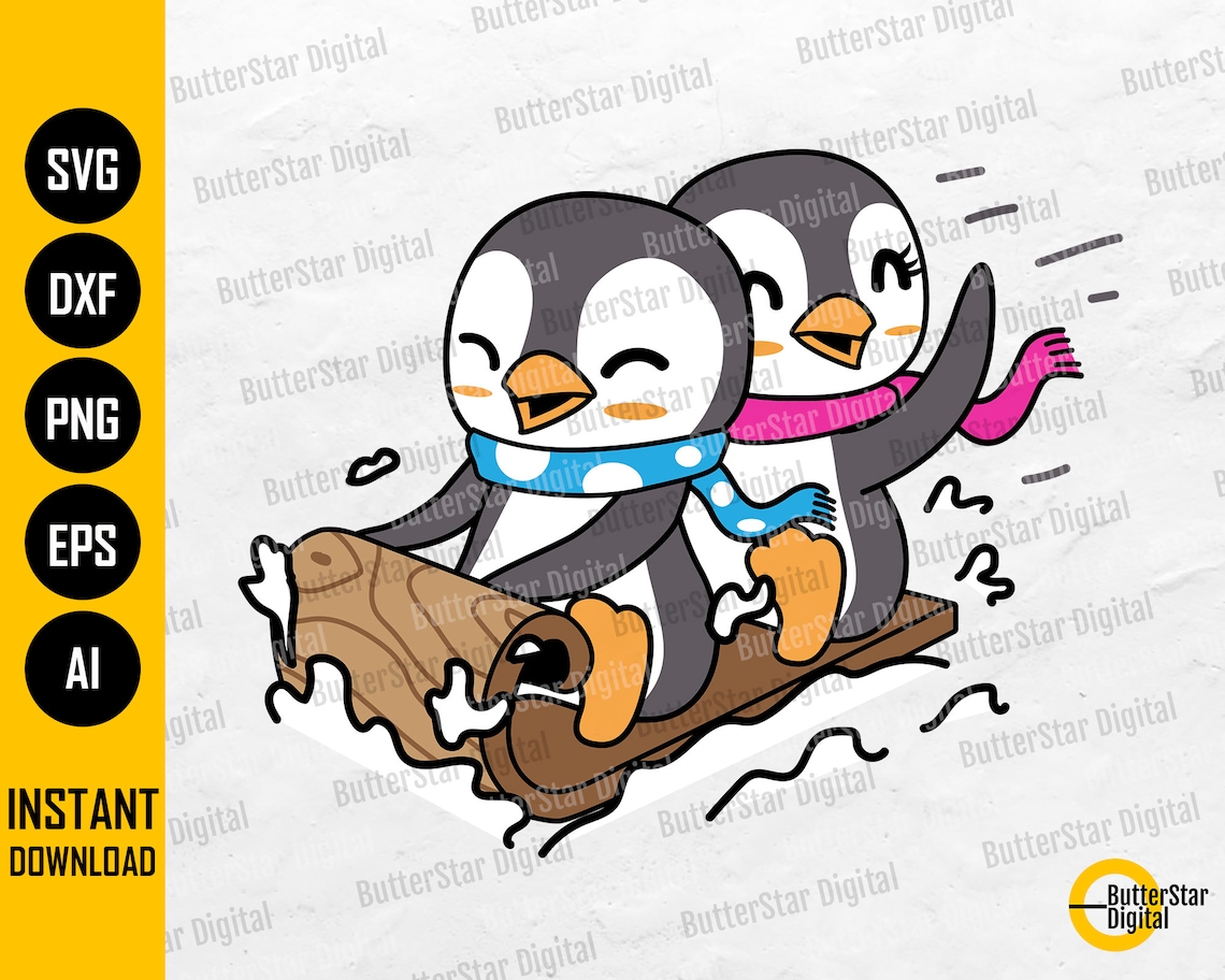Penguins Sledding SVG Cute Winter SVG Animal Shirt Gift - Etsy