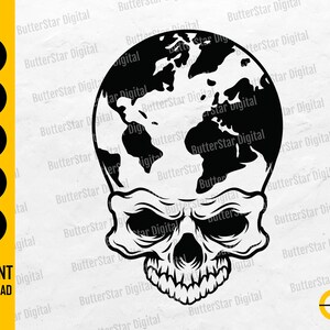 Skull Earth PNG | Globe PNG | Space T-shirt Sticker Sublimation ...