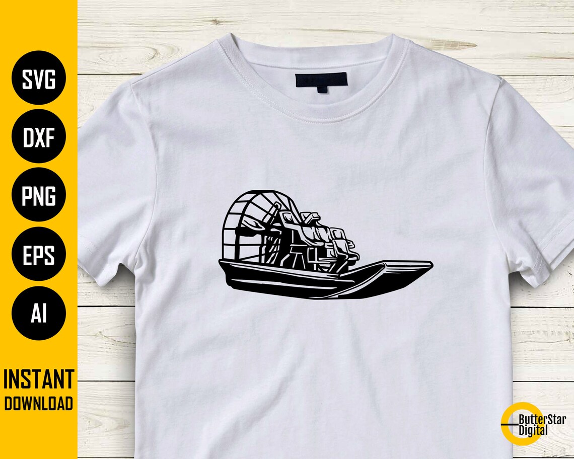 Airboat SVG | River SVG | Sea SVG | Pond Lake Boat Swamp Motorboat Ship ...