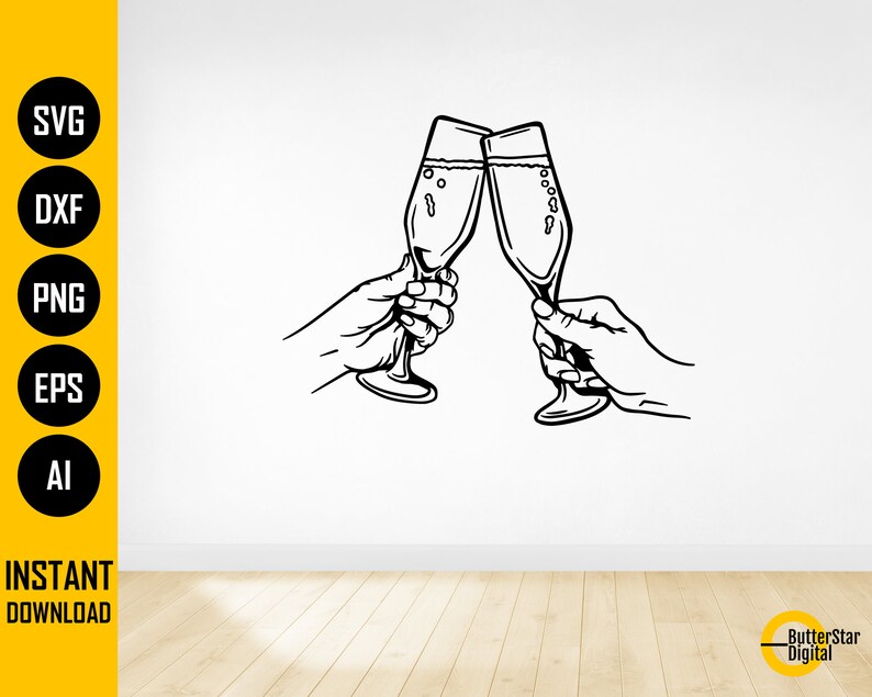 Champagne Toast SVG Cheers SVG Party SVG Celebration Svg - Etsy