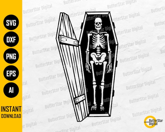 Skeleton in Casket SVG Dead Person SVG Death Grave Funeral - Etsy