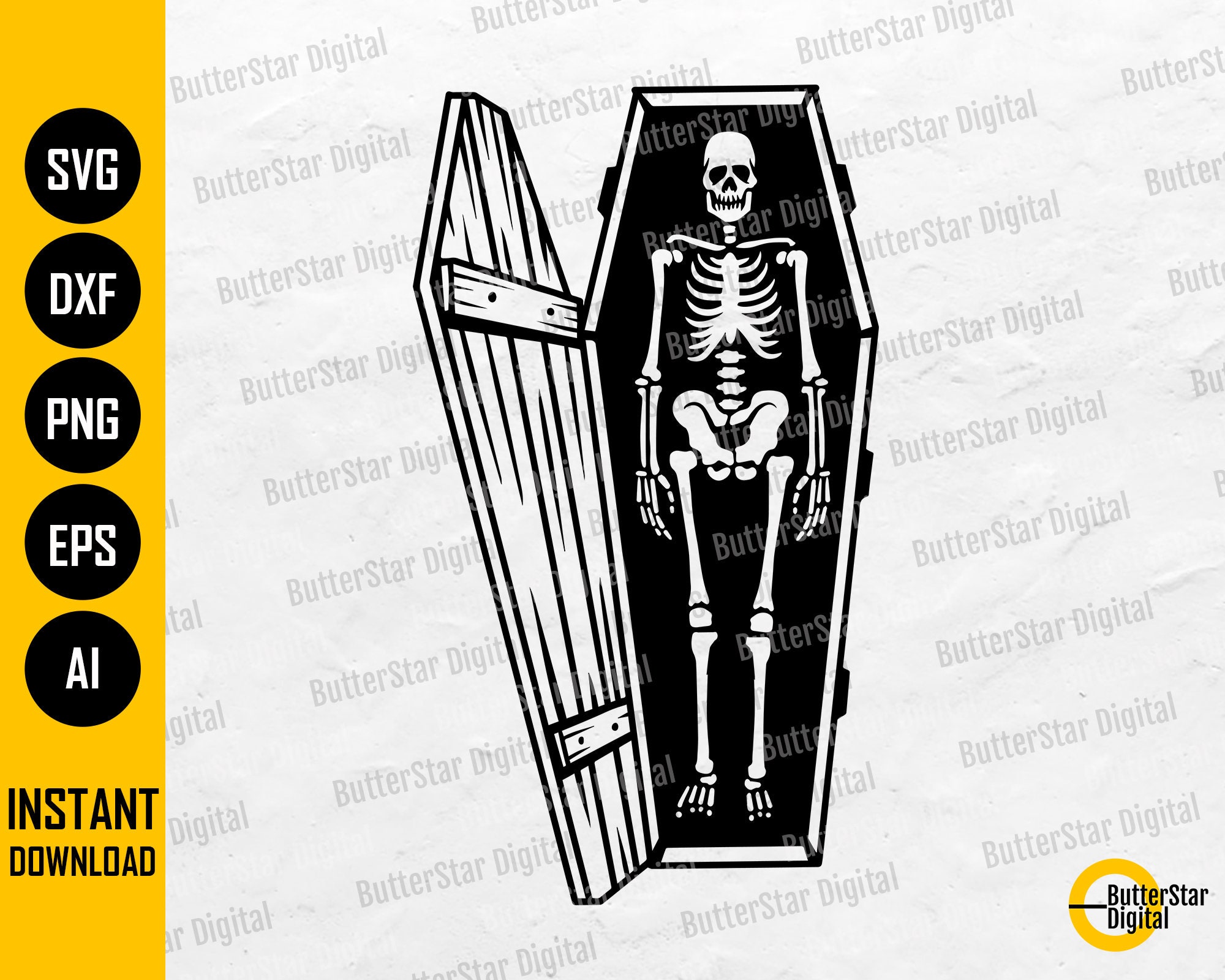 Skeleton in Casket SVG Dead Person SVG Death Grave Funeral - Etsy Australia