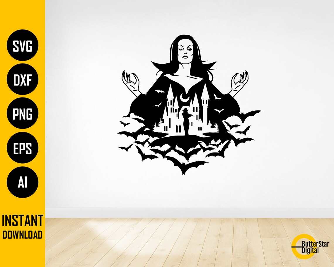 Vampire Queen SVG Creepy Bats SVG Horror T-shirt Decal - Etsy