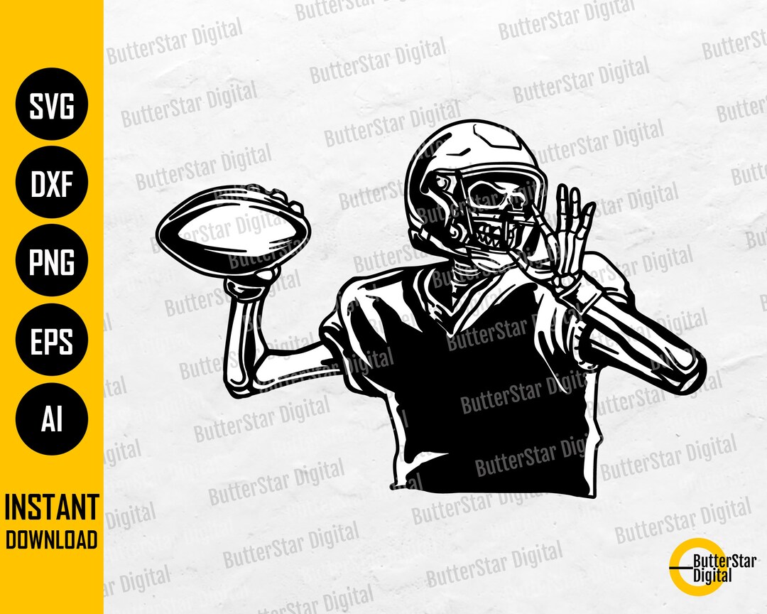 Quarterback Skeleton SVG | Football Player SVG | Team Sport SVG ...