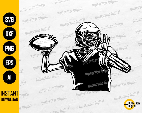 Quarterback Skeleton SVG Football Player SVG Team Sport - Etsy