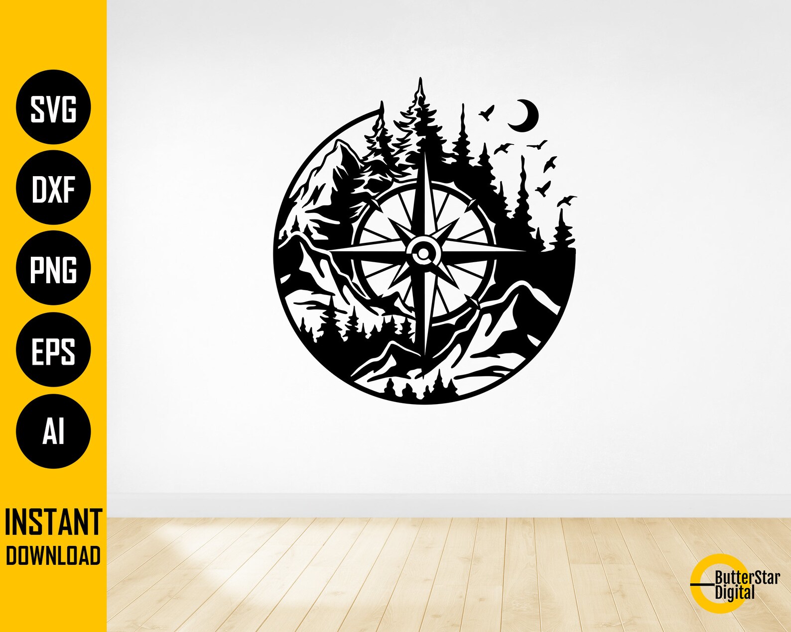 Mountain Compass SVG | Map SVG | Lost Hike Hiking Nature Traveler Wild ...