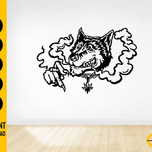 Wolf Smoking Cannabis Blunt SVG Smoke Marijuana Joint Decal - Etsy