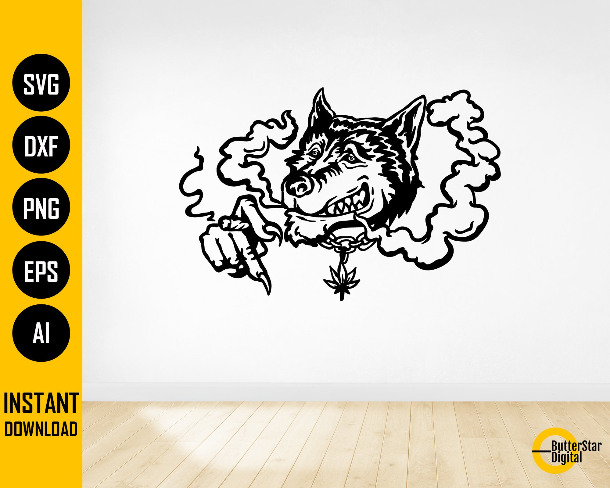 Wolf Smoking Cannabis Blunt SVG Smoke Marijuana Joint Decal - Etsy Canada