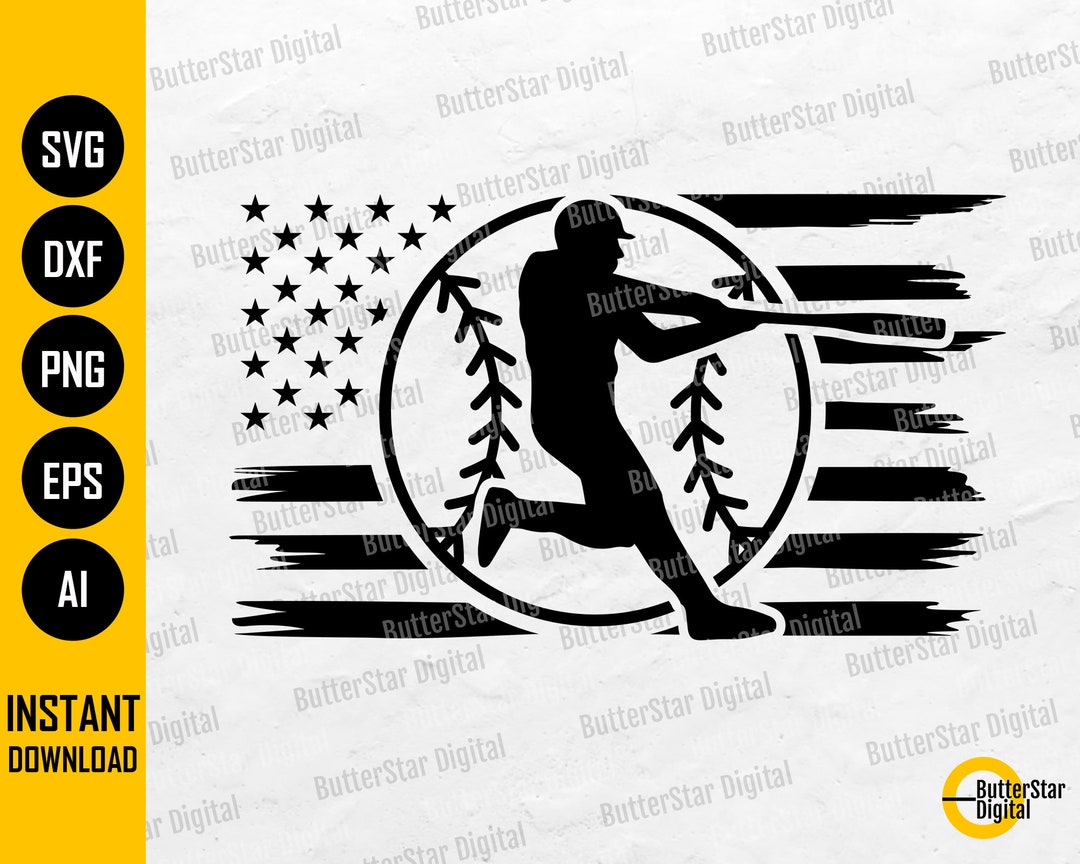 US Baseball SVG | American Baseball Player SVG | Sports Shirt Sticker ...