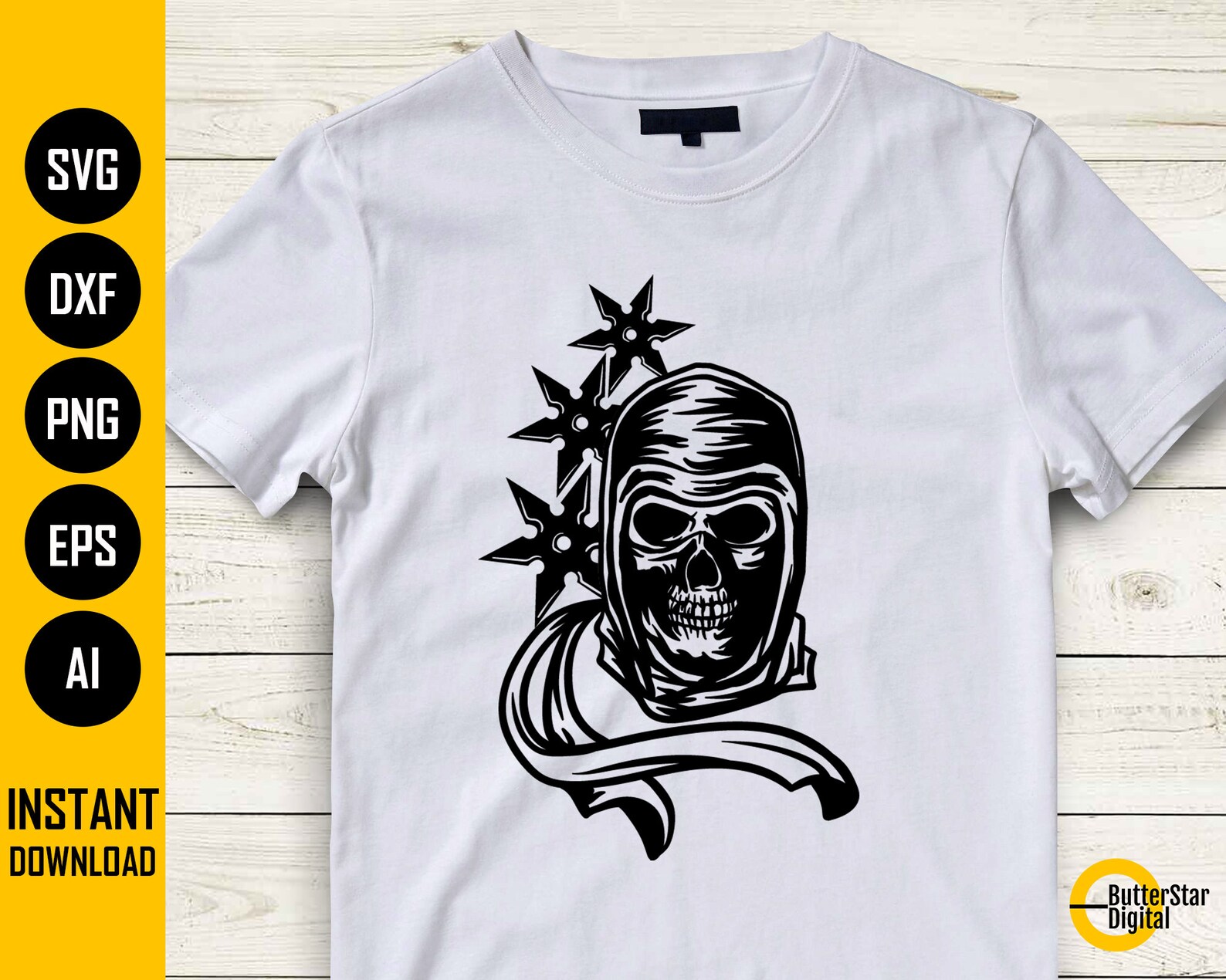 Ninja Skull SVG Shuriken SVG Ninjutsu Shinobi Stealth - Etsy