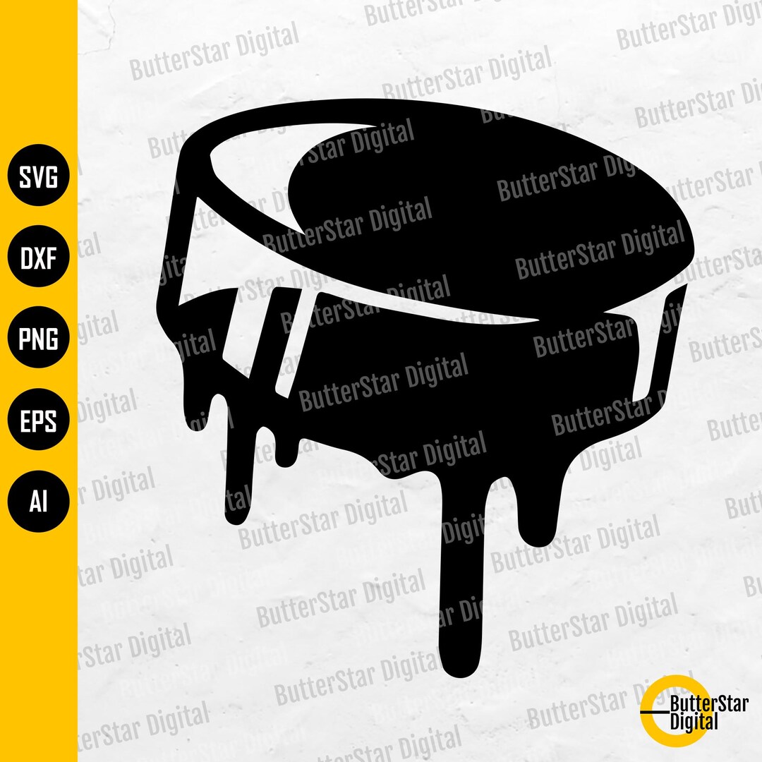 Dripping Hockey Puck SVG | Winter Sports T-shirt Decals Sticker ...