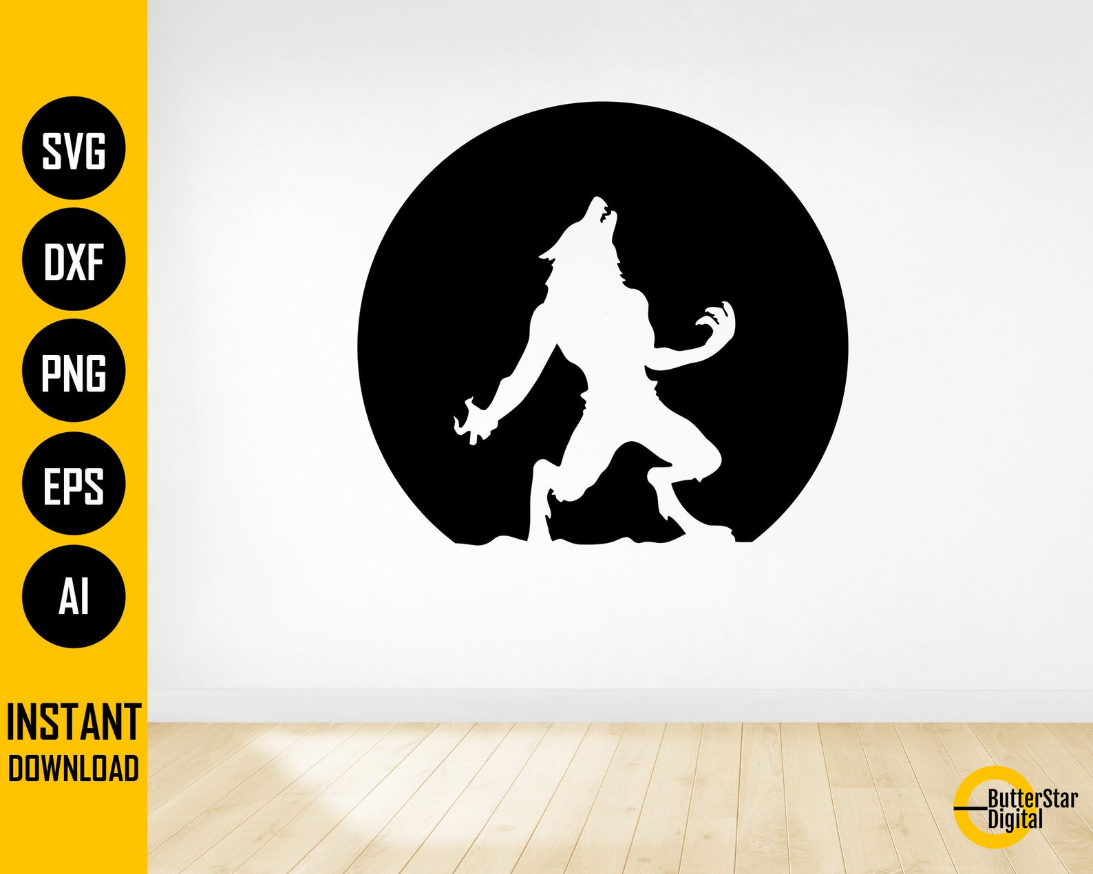 Full Moon Werewolf SVG Howling Wolf Man SVG Monster - Etsy