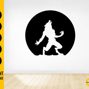 Full Moon Werewolf SVG | Howling Wolf Man SVG | Monster T-shirt Wall ...