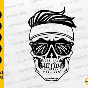 Skull With Headband and Sunglasses SVG | Fun Cool Skull T-shirt Decal ...