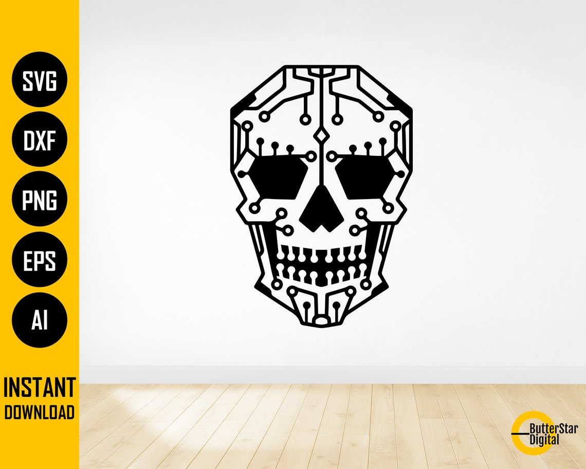 Circuit Skull SVG | Electronic SVG | Resistor Transistor Capacitor ...
