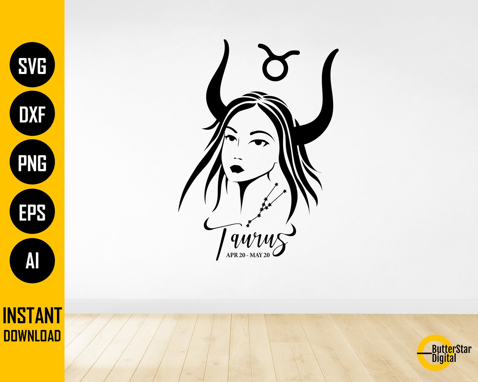 Taurus Girl SVG Zodiac Sign SVG Astrology SVG Horoscope Svg Cricut ...