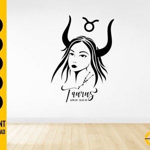 Taurus Girl SVG | Zodiac Sign SVG | Astrology SVG | Horoscope Svg ...