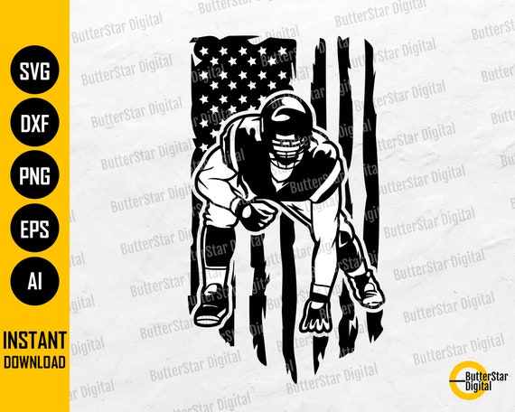 US Football Player SVG Football Game Day Svg USA Team Flag | Etsy