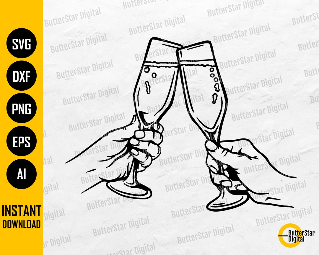 Champagner Toast SVG Prost SVG Party SVG Feier-Svg Cricut geschnitten ...