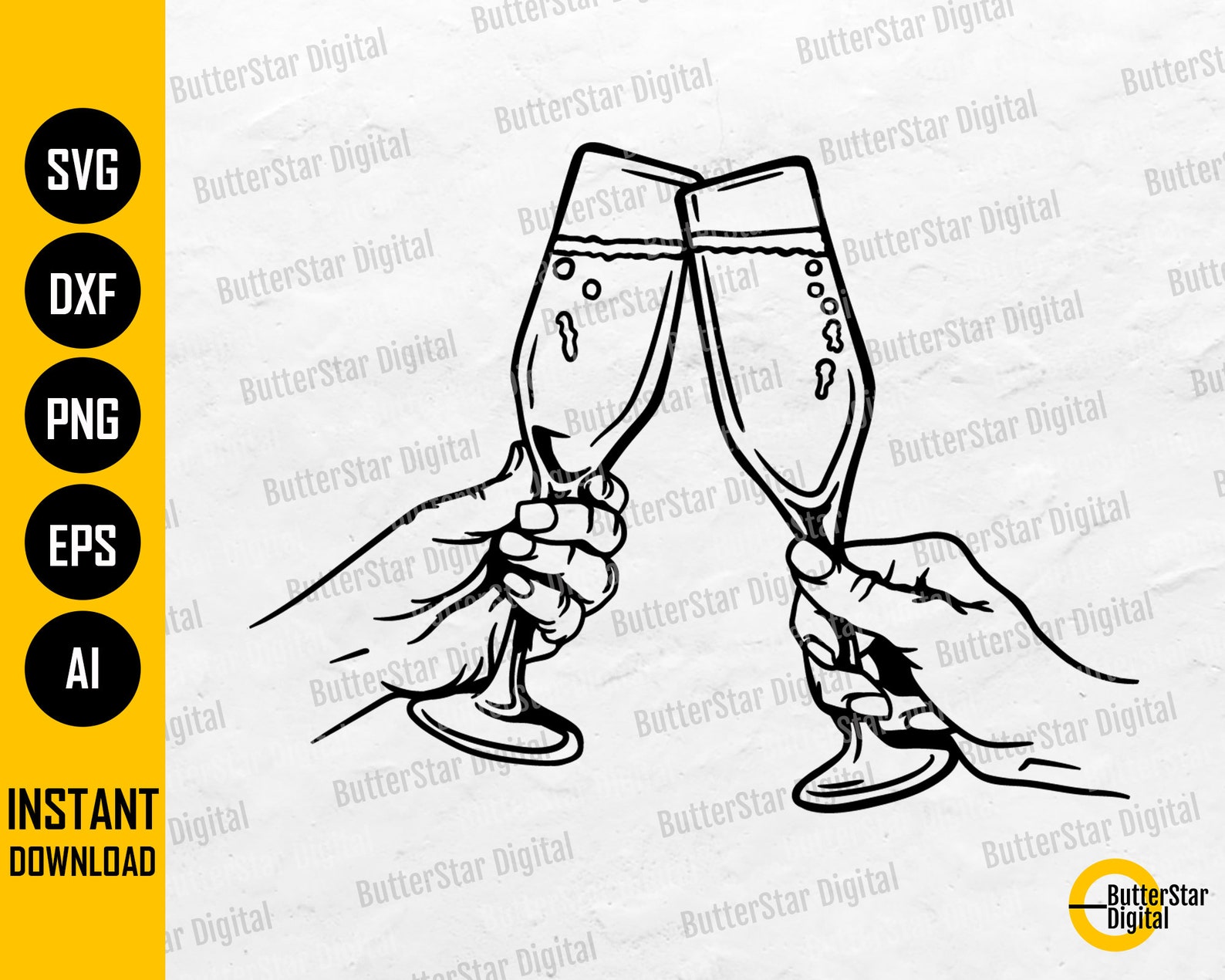 Champagne Toast SVG | Cheers SVG | Party SVG | Celebration Svg | Cricut ...