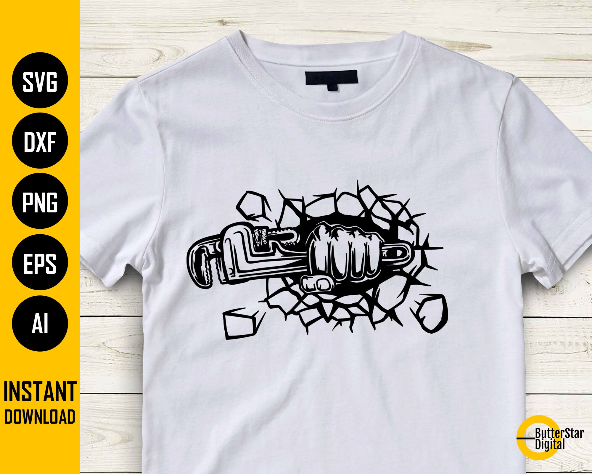 Smash Punch Plumber SVG | Pipe Wrench SVG | Plumbing Decal Sticker T ...