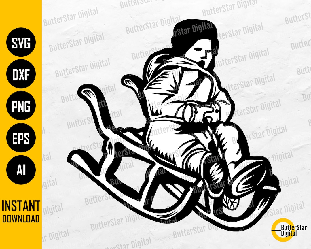 Sledding Kid SVG | Winter SVG | Snow Sleigh Illustration Drawing Decal ...