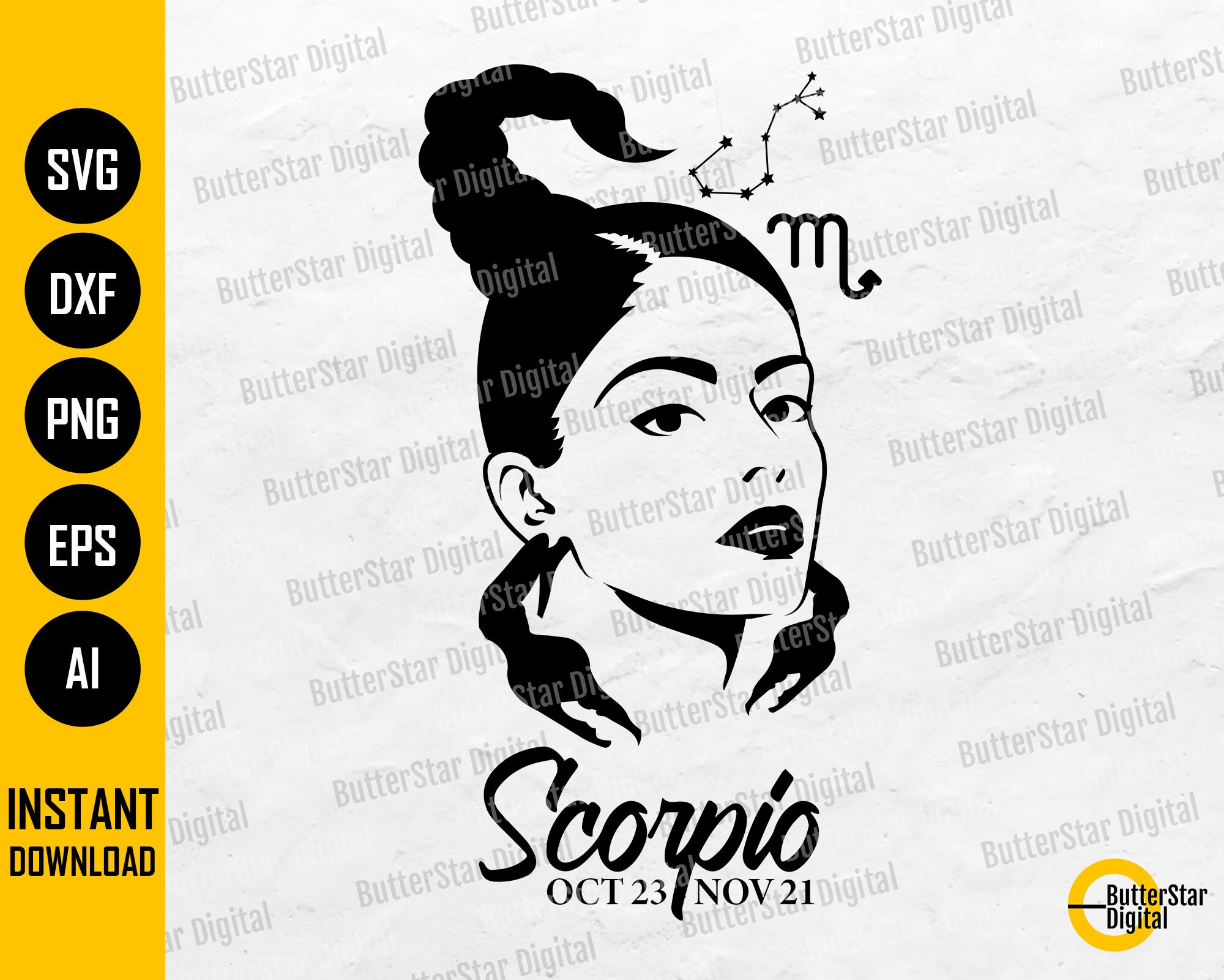 Scorpio Girl SVG | Zodiac Sign SVG | Astrology SVG | Horoscope Svg ...